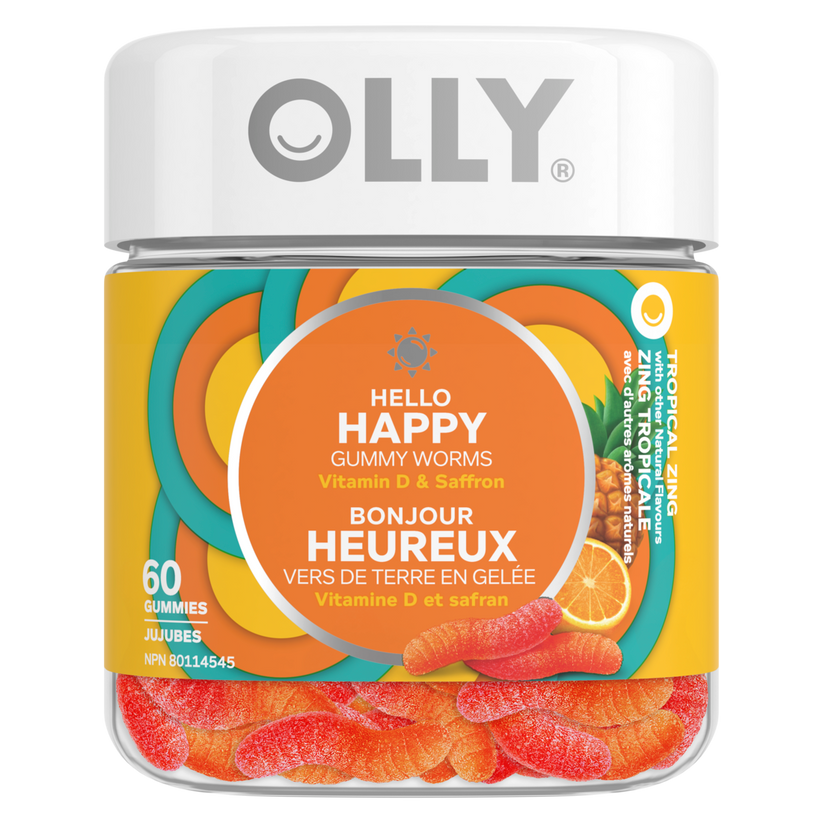 OLLY Hello Happy Gummy Worms for Mood Boost