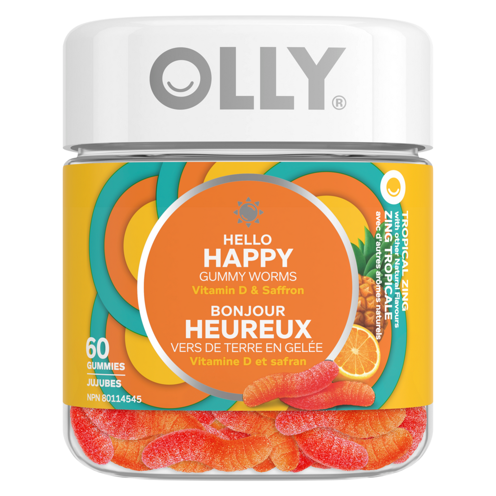 OLLY Hello Happy Gummy Worms for Mood Boost